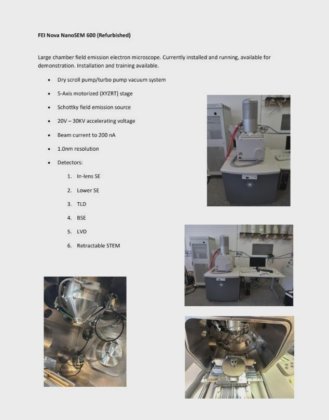 FEI Nova NanoSEM 600 Scanning Electron Microscope Nano SEM in Sparks ...