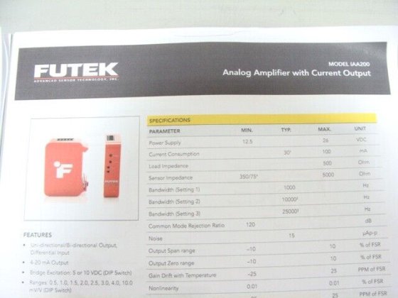 Futek LCM-100 10lb Minatare Load Cell + IAA200 Analog Amplifier + Current Output in Sparks, NV, USA