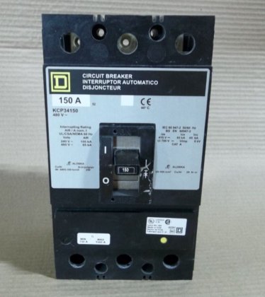 NEW TAKE OUT Square D KCP KCP34150 3 Pole 150 Amp 480v Grey Circuit ...