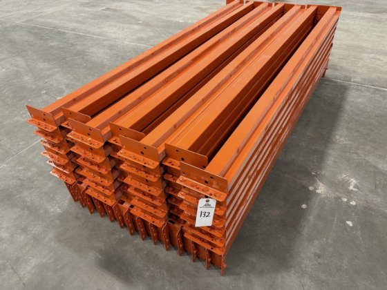 Lot of (56) 8' Interlake Teardrop Pallet Racking Load Beams, 6" Face ...