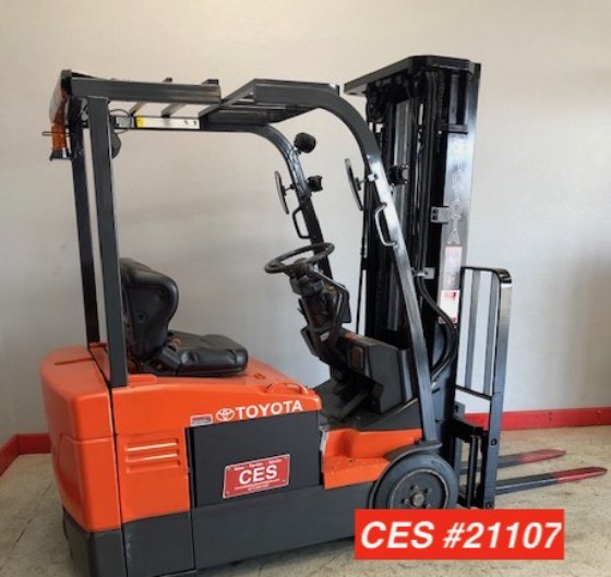 Toyota 7FBEU18 3 Wheel Electric Forklift in Ontario, CA, USA
