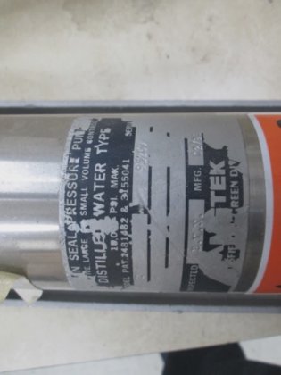 Ametek Model T 15,000 Psi Distilled Water Self Contained Twin Seal Pump ...