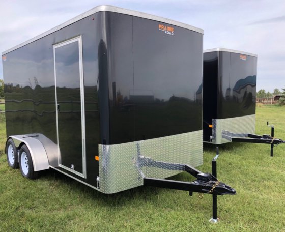 2023 Prairie Road 7x14 Sport Cargo Trailer Tandem Black Ramp Door in ...