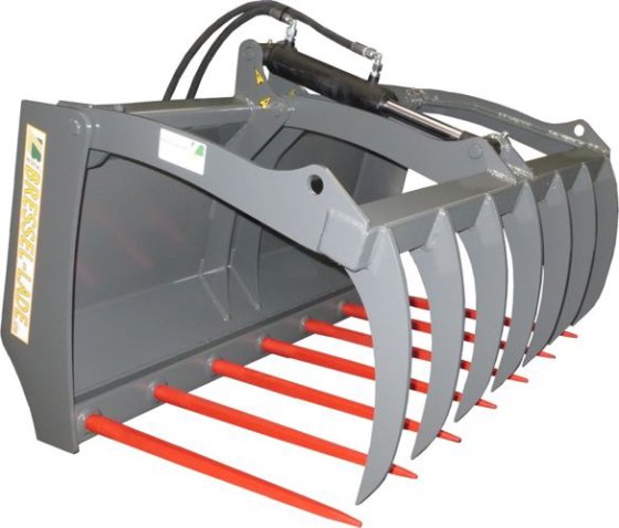 MANURE FORK WITH DOWNHOLDER for loader from 0,6 to 2tons lifting ...