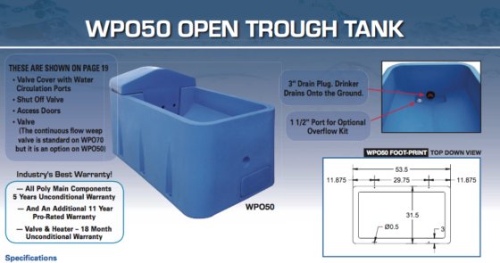 Open Trough 50 Gallon Livestock Waterer - Non Heated in Lancaster, PA, USA