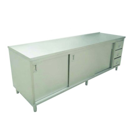 30″ x 72″ stainless steel worktable with cabinets and drawers item ...