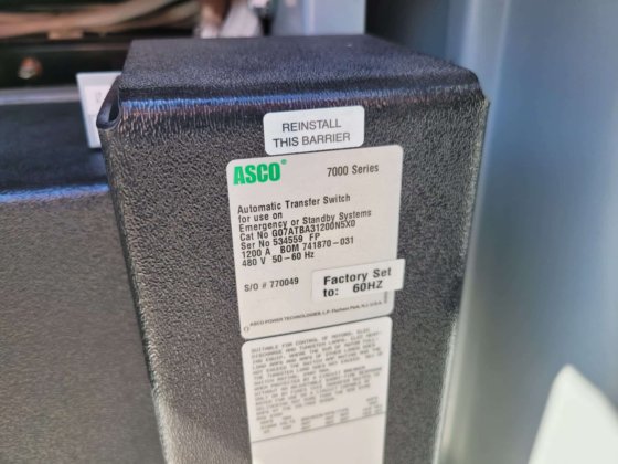 1200 Amp ASCO Deadfront Switchboard Bypass Isolation Transfer Switch in ...