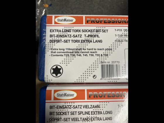 2 x extra long socket bit set Torx and Spline in Netherlands