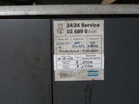 D'occasion Atlas Copco GA 37 FF à Seraing, Belgique