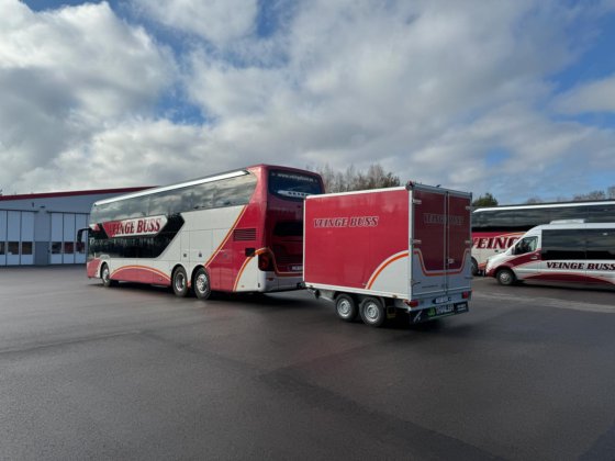 Bus trailer in Hjärnarp, Skåne County, Sweden