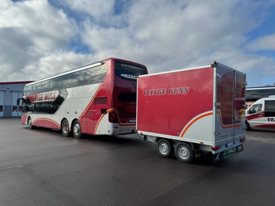 Bus trailer in Hjärnarp, Skåne County, Sweden