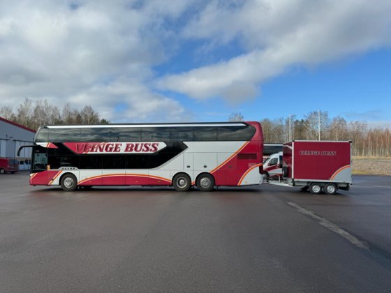 Bus trailer in Hjärnarp, Skåne County, Sweden