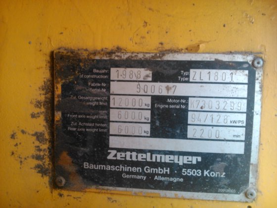 1988 Zettelmeyer ZL1801 - loader in Toruń, Kuyavian-Pomeranian, Poland
