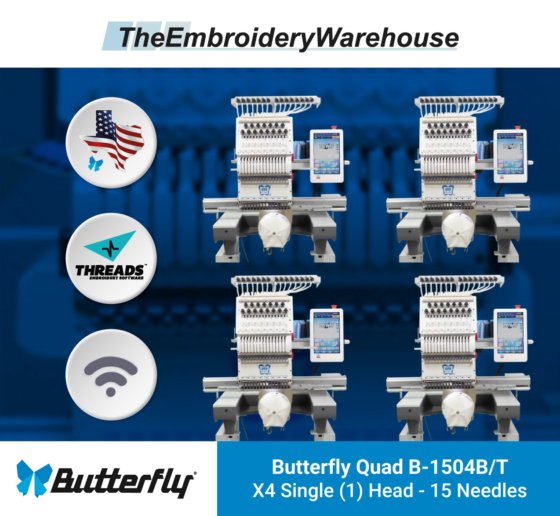 Butterfly Quad B 1504b T 4 Heads 15 Needles Commercial Embroidery