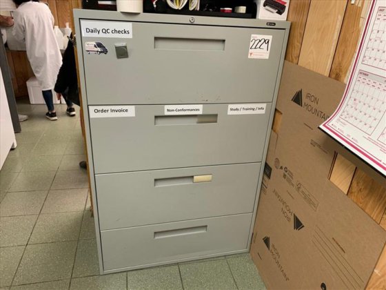 Wide 4-drawer lateral filing cabinet (Microbiology Lab-Carmen's Office ...