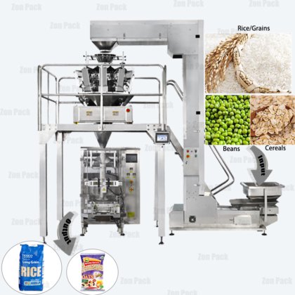 Fully automatic rice weighing 1 kg 2kg 5kg rice sugar bean grain bag ...