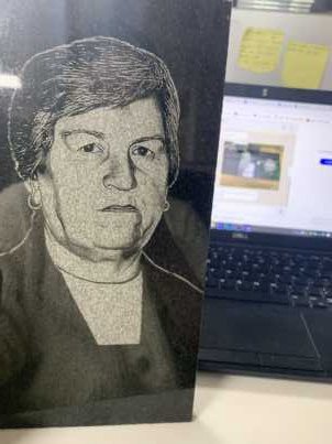 Portrait Tombstone Black Granite Laser Etching Portrait Headstone ...