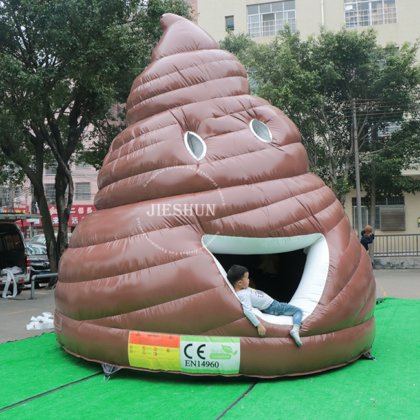 2020 style gray PVC stink poop emoticon inflatable bounce house poop ...