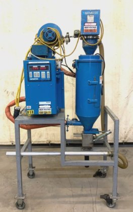 NOVATEC HOPPER W/ ROLLING STAND & DESICCANT DRYER W/ DISPLAY CONTROL ...