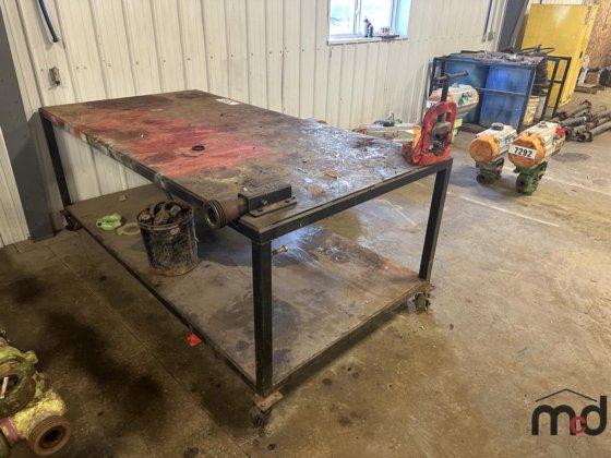 Two-Tier Steel Rolling Table in Saskatoon, Saskatchewan, Canada