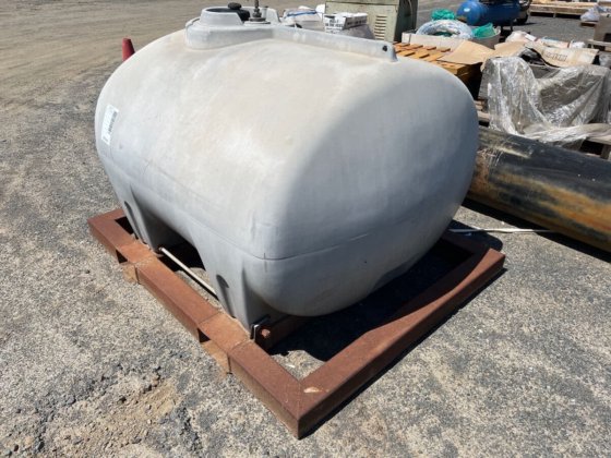 Large Plastic Diesel Storage Tank On Stand, Scratches, Dents, Cracks ...