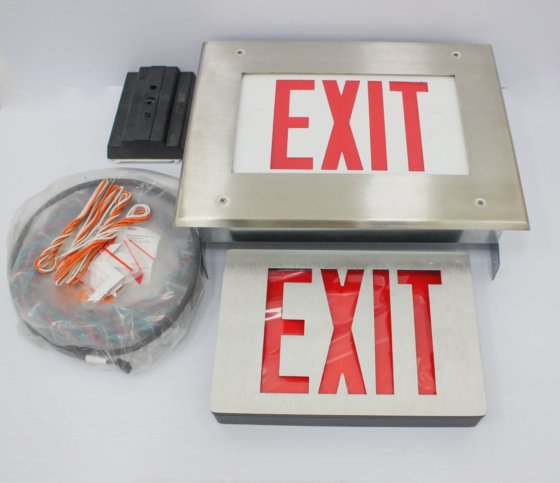 Vandal Resistant Steel Exit Sign RED Letters and Die-Cast Aluminum in ...