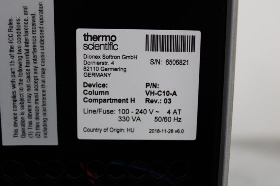 Thermo Vanquish Column Compartment Temperature Control HPLC 5C to 120C ...