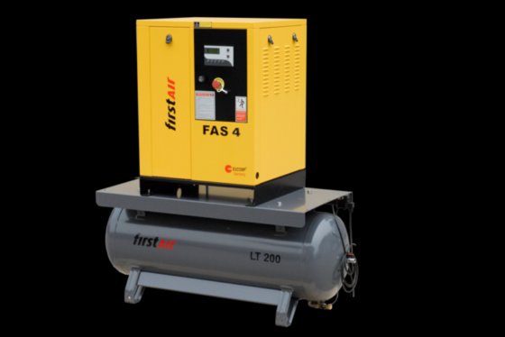 FirstAir FAS043T-460 5 HP 460 Volt Three Phase Tank Mount Rotary Screw ...