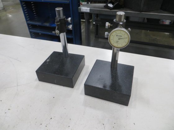 2-Indicator Stands on Granite Base with 1-Yuasa Dial Indicator in ...