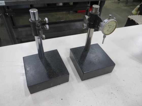 2-Indicator Stands on Granite Base with 1-Yuasa Dial Indicator in ...