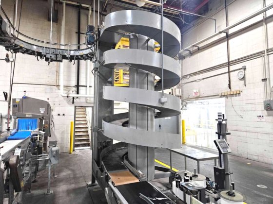 Ryson Spiral Incline Case Conveyor Elevator in Hickory, NC, USA