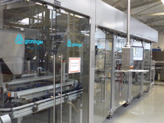 Liquid filling / capping / press line GRONINGER in Udenheim, Germany