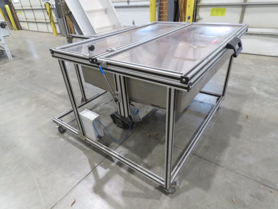 HFA 16"x 7' 8" Cleated Incline Conveyor Bottle Elevator Feed Hopper Air ...