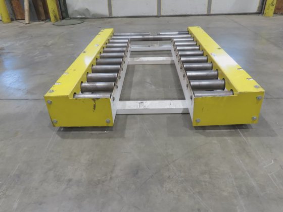 34" Pallet Track Conveyor Split Lane Forklift Load 24V MDR Motor Driven ...
