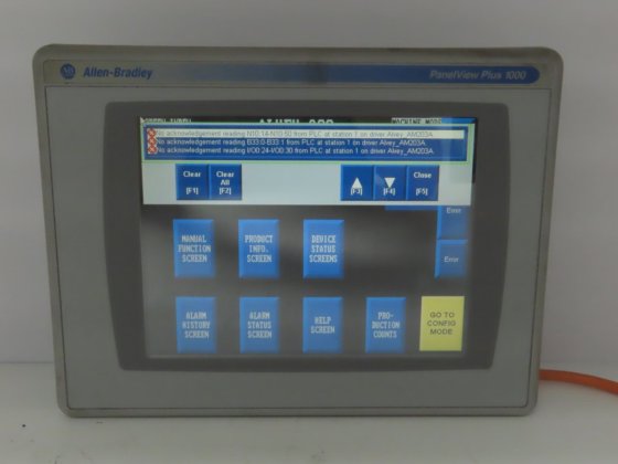 Allen Bradley 2711P-T10C6A1 HMI PanelView Plus 1000 Operator Control ...
