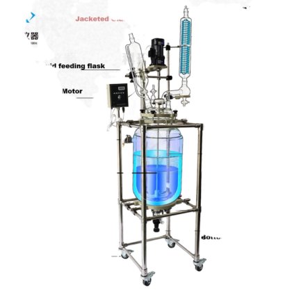 Lab Equipment Chemical Reaction Jacketed Glass Reactor with PTFE ...