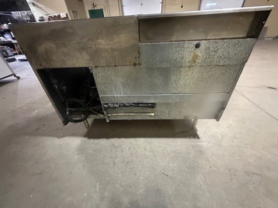 DELFIELD SOLID PREP TABLE WITH 2 DOOR COLD STORAGE FRIDGE ON LEGS in ...