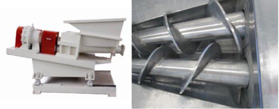 Conical twin screw force feeder for big mass material feeding extruder ...