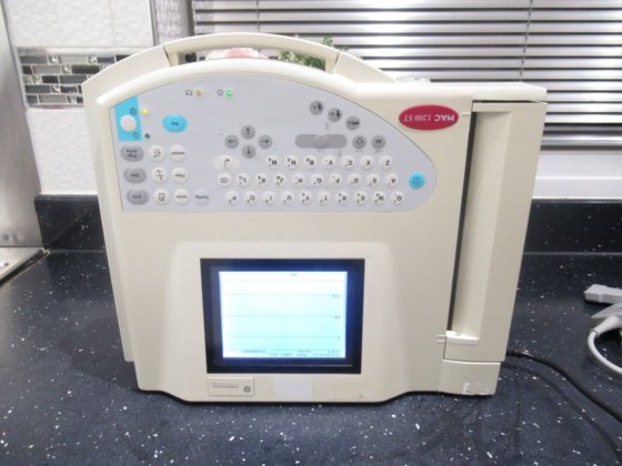 GE MAC 1200 ST PORTABLE 12 LEAD RESTING ELECTRO CARDIOGRAPH ECG/EKG ...