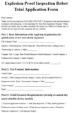 New & Used Explosion Proof Inspection Robot Trial Application Forms for ...